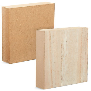 Unfinished Wood Blocks for Crafts, 1 Inch Thick MDF Squares (4x4 in, 4 Pack)