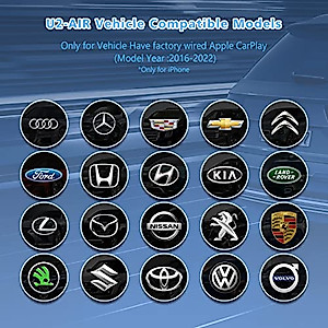 OTTOCAST Wireless CarPlay Adapter 2022 Speed Fastest Apple Wireless CarPlay Dongle Plug & Play 5Ghz WiFi Auto Connect No Delay Online Update, U2-AIR for OEM Wired CarPlay Cars Model Year After 2016