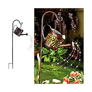 Elfengarden Solar Watering Can Solar Lights Outdoor Waterproof Decorative Metal Solar Yard Garden Stake Lights Lawn, Patio, Courtyard Decor Lights