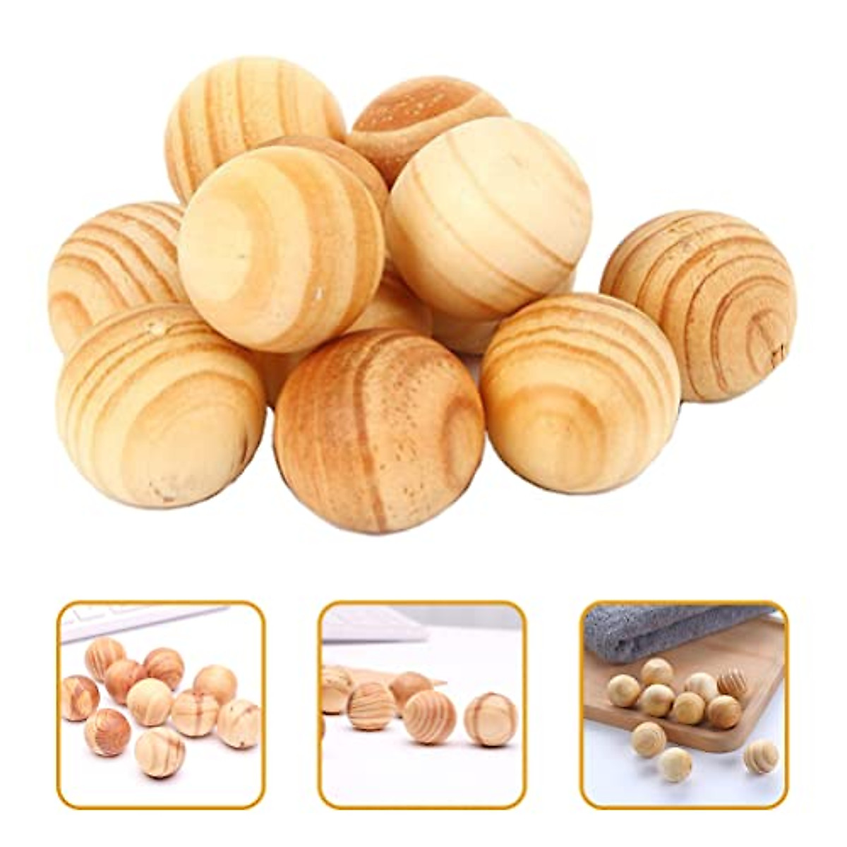 UKCOCO 120 Pcs Natural Camphor Ball Fresh Cinnamomum Camphora Root Neutralizing Odor Camphor Balls Cedar Blocks Closet Deodorizer for Clothes Storage Closets Drawers 1.8cm