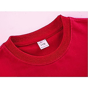Baby Boys Girls French Terry Crewneck Sweatshirt Half-Zip Hooded Sweatshirt Color Block Pullover Festival Clothes Red