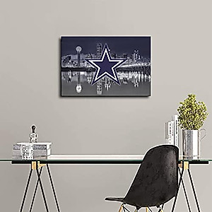 Dallas City Football Poster Sports Canvas Prints Wall Art Print Decoration Living Room Artwork Poster Bedroom Large Wall Art Picture (Unframed Canvas,16x24inch)