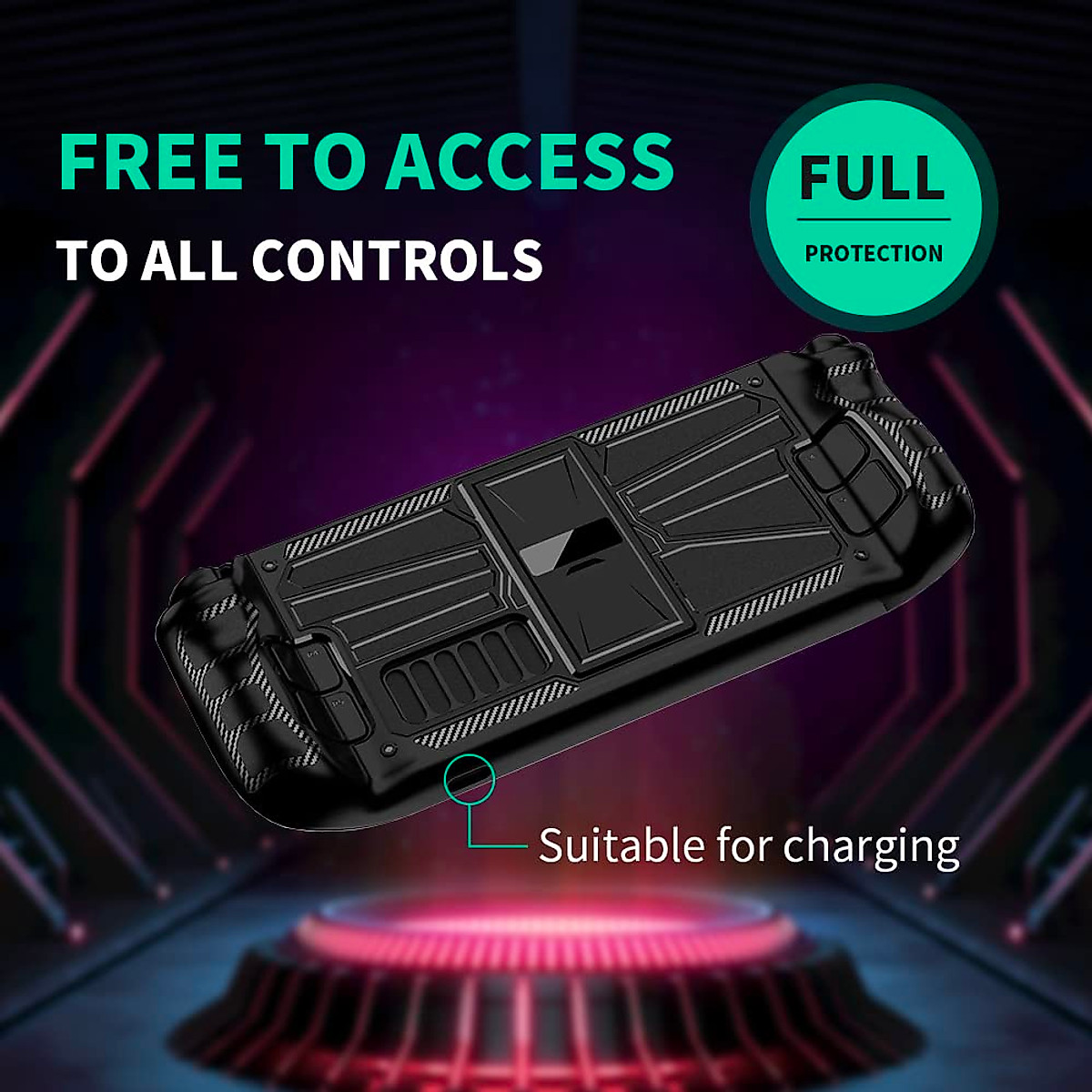 Funalot Adjustable Kickstand Case for Steam Deck 2022, TPU+PC Protective Case Cover, Full Protection, Shock-Absorption, Non-Slip & Anti-Collision Case Compatible with Steam Deck Valve Accessories