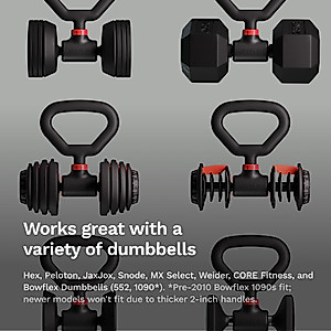 Jayflex Hyperbell Rotating Kettlebell Grip for Dumbbells - Adjustable Weight Dumbbell Grips for Work from Home Fitness - 100 lb Capacity Converter for Kettlebells and Home Workouts