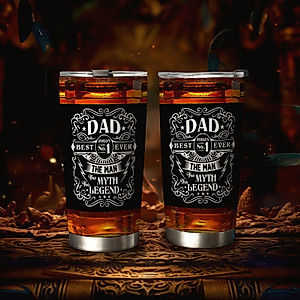 20oz Valentines Day Gifts for Him, Unique Birthday Gifts for Men, Dad, Son, Husband, Fathers Gifts, Father Man Myth Legend Dad Tumbler Cup, Travel Coffee Mug with Lid