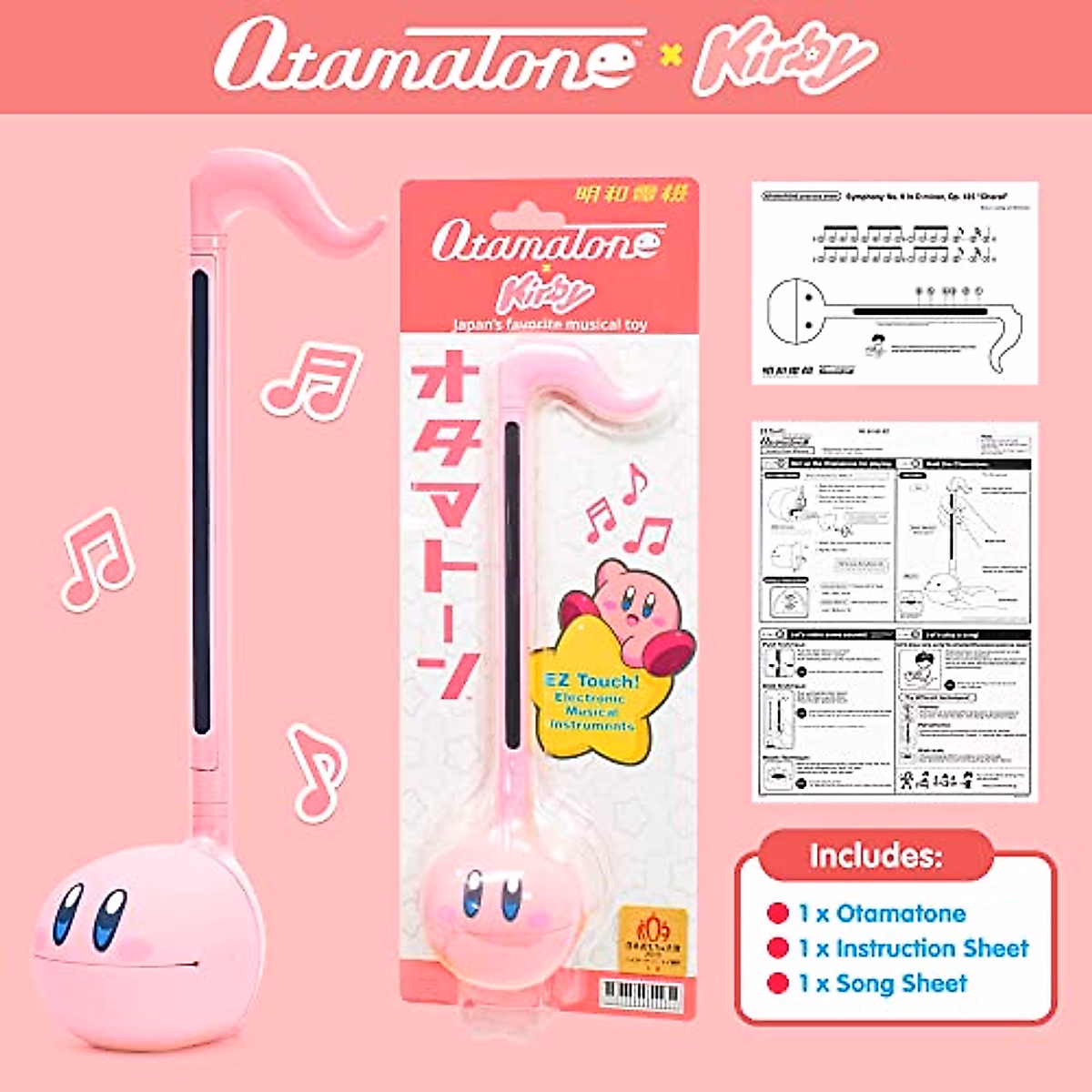 Otamatone [Kirby - English Version Pink Hero Video Game Character Japanese Electronic Musical Instrument Portable Synthesizer from Japan