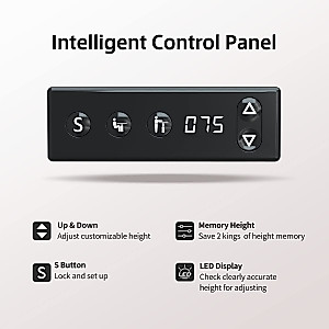 JOY worker Electric Height Adjustable Standing Desk, Grey Whole Piece 48 x 24 Inches Sit Stand Up Desk with Memory Controller, Quick Assembly Standing Workstation for Home Office