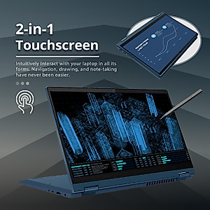 Lenovo IdeaPad Flex 5 2-in-1 Touchscreen Laptop, 14” FHD Display, AMD Ryzen 3 5300U, 4GB RAM, 128GB SSD, Backlit KB, FP Reader, Webcam with Shutter, Wi-Fi 5, Blue, Win 11, 128GB USB Card (Renewed)