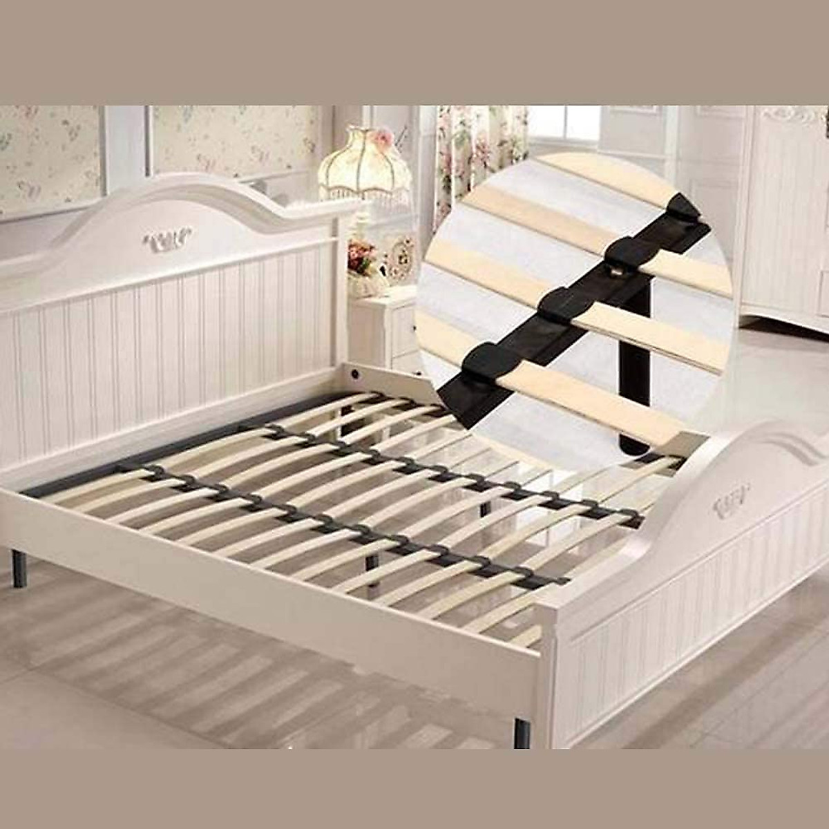 SmaUnicorn 30pcs 53.5-54.5mm Replacement Bed Slat Holders Kits for Holding Securing Wooden Slats Bed Base(20pcs End Caps and 10pcs Centre Caps)