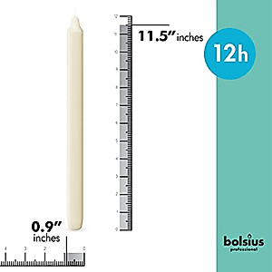 BOLSIUS Ivory Candlesticks Bulk Pack 50 Count - Unscented Dripless 11.5 Inch Household & Dinner Candle Set - 12+ Hours - Premium European Quality - Consistent Smokeless Flame - 100% Cotton Wick