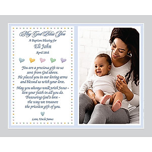 Poetry Gifts Baptism, Christening or Dedication Blessing for Baby Boy Personalized with Name and Photo, 8x10 Inch Custom Print
