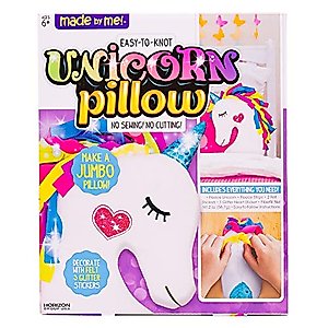 Made By Me Make Your Own Unicorn Pillow, Unicorn Shaped DIY Decorative Pillow, New-Sew Unicorn Pillow, Great for Beginner Crafters, Unicorn Gifts for Kids Ages 6, 7, 8, 9