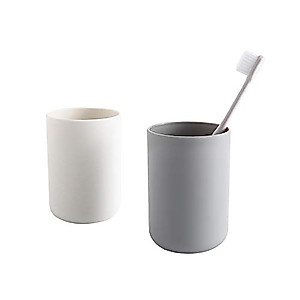 Brandless Plastic Tumblers Plastic Water Tumbler Reusable Drinkware Glasses Unbreakable Dishwasher Safe Drink Cup Set of 2 Assorted Colors(Grey&White)