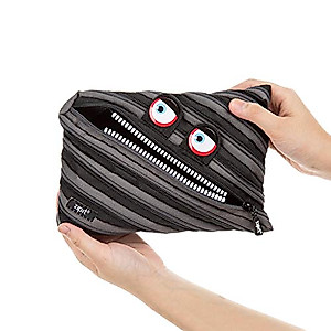 ZIPIT Wildlings Large Pencil Case for Kids | Pencil Pouch for School, College and Office | Pencil Bag for Boys & Girls (Black)