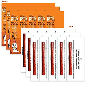 The New Primal Snack Mates Chicken & Maple Sticks, Gluten Free Healthy Snacks for Kids, Low Sugar High Protein Kids Snack for School, Mini Paleo Jerky Meat Stick, 7g Protein, 50 Calories, 15 Pack