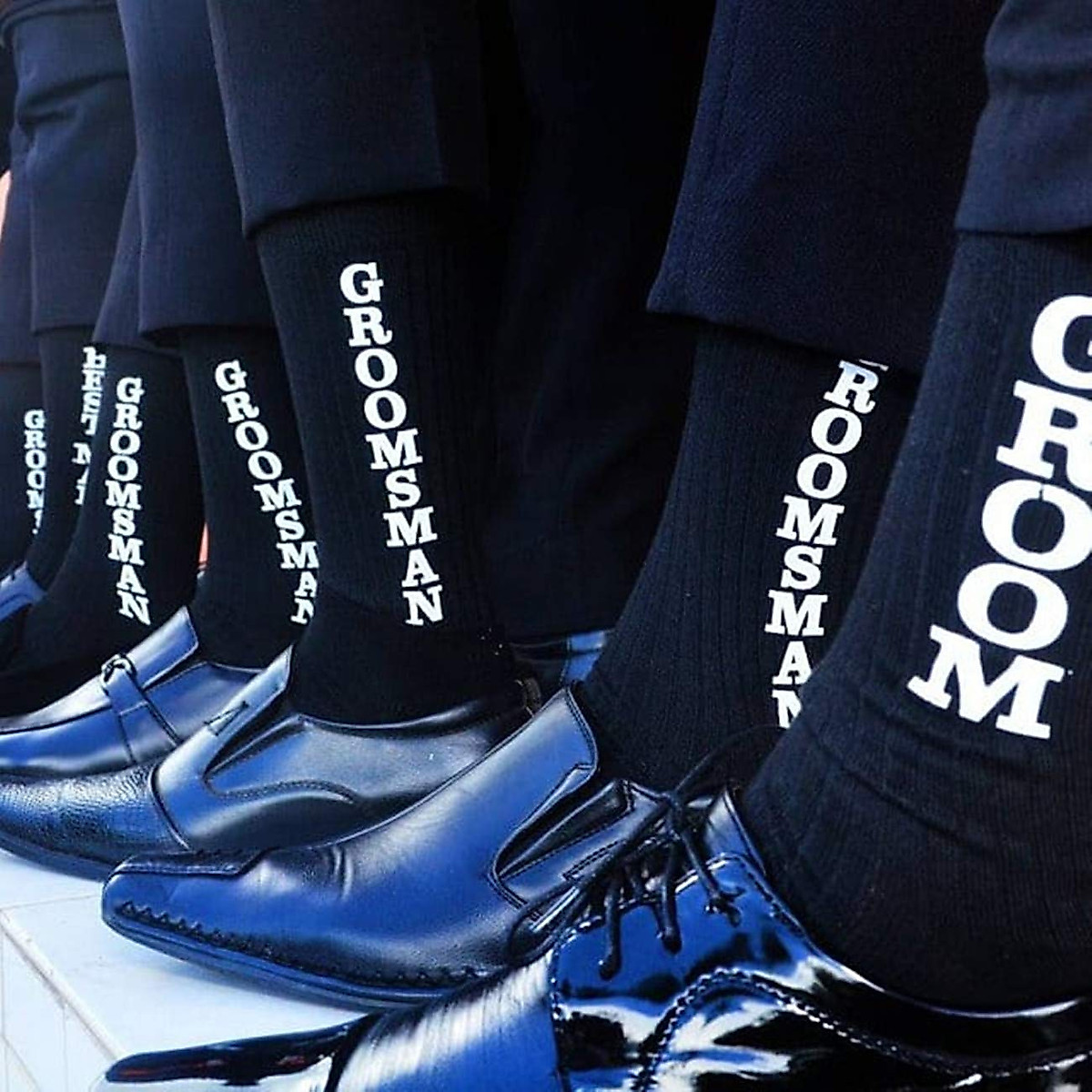 PAIXUN Groom Groomsmen Gifts For Men Him Wedding Proposal Novelty Funny Socks Bestman 100% Cotton Groomsmen Socks