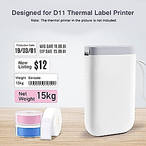 mewmewcat Thermal Printing Label Paper,Thermal Printing Label Paper Barcode Price Size Name Blank Labels Waterproof Tear Resistant 14 * 40mm 160pcs/roll for Home Organizer Supermarket Store Catering