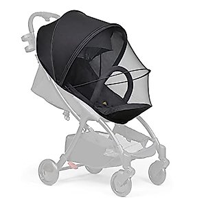 Beberoad Love 2-in-1 Mosquito Net and Sunshade for Stroller UPF50+ Sun Protection Baby Mosquito Net Mesh Net Cover for Infant with Storage Bag (Black)