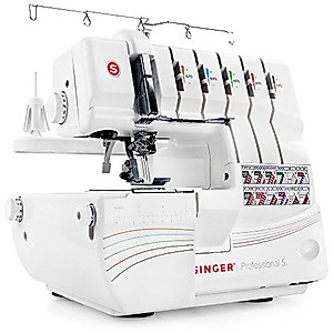 SINGER | Professional 14T968DC Serger Overlock with 2-3-4-5 Stitch Capability, 1300 Stitches per minute, & Self Adjusting - Sewing Made Easy,White
