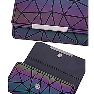 FZChenrry Women Holographic Wallet Geometric Luminous Wallets Lumikay Purse Long Wallet Flash Cross Body Bag NO.2