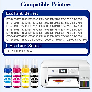 Pristar Sublimation Ink for EPS Ecotank ET 2803 ET-2850 ET-8550 ET-2800 ET 2720 ET 2760 ET-15000 ET-3760 4800 ET-2400 ET-2750 ET-5170 400ml Supertank Printer Autofill Ink for Sublimation Transfer
