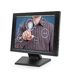 LYNICESHOP 15" Touch Screen Monitor, Touch Screen LED Display Monitor Commercial Cash Register 1024x768 USB/VGA/HDMI POS Screen Monitor Touchscreen for Restaurant Cafe Kiosk Retail