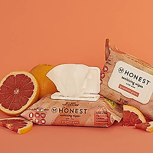 The Honest Company Sanitizing Alcohol Wipes, Grapefruit Grove, 15 Count (Pack of 10)