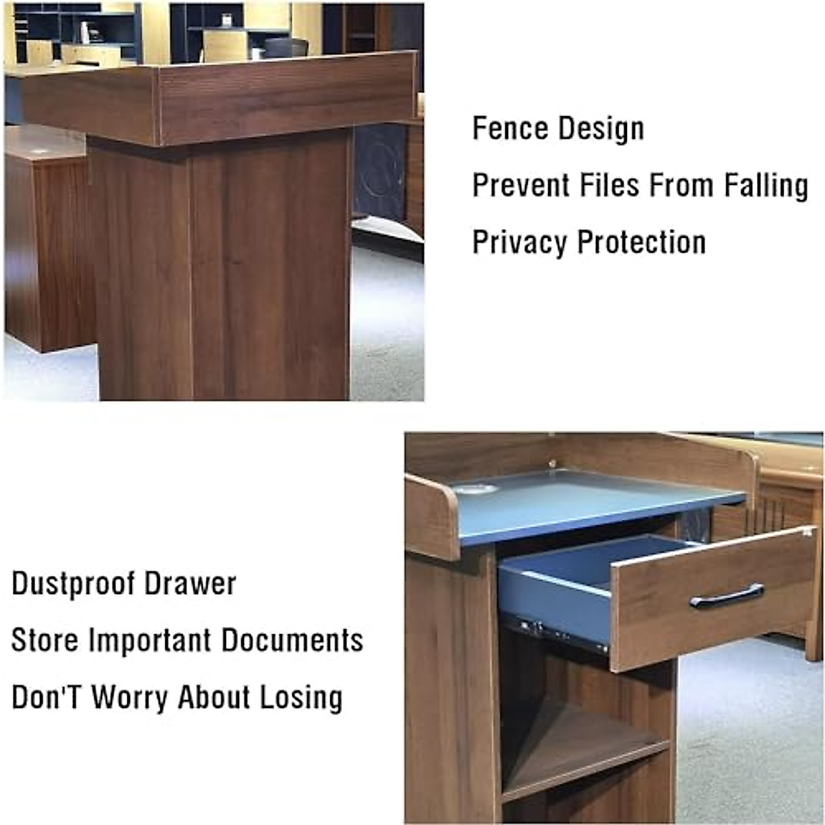 Vintage Lecterns Stable Standing Wooden Podium Square Pulpits with Storage Rack Podium Stand Load 15kg Presentation Stand