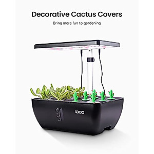 iDOO WiFi 12 Pods Hydroponic Growing System with 6.5L Water Tank, Smart Hydro Indoor Herb Garden Up to 14.5", Plants Germination Kit with Pump System, Fan, Grow Light for Home Kitchen Gardening, Black