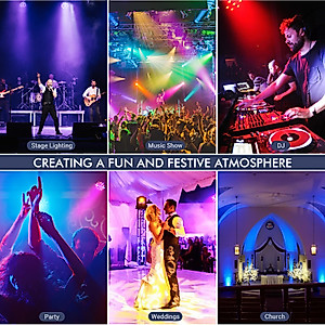 9 LED Stage Lights 2 Pack - 36W RGBW Par Light with Remote DMX Control Sound Activated Strobe Auto Play Uplights for Wedding Birthday Party Disco Dance Club Karaoke DJ Events Venue Stage Lighting