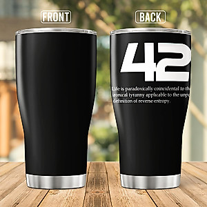 KINGGGGG Tumbler 30 Oz The with Lid and Straw Meaning Stainless Of Coffee Life Insulated Is Steel 42 Travel Tea