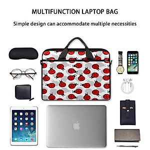 Ladybugs Pattern Laptop Computer Bag Waterproof Shoulder Messenger Bag 13-15 inch Durable Laptop Tote Bag with Shoulder Strap Handle Lightweight Crossbody Briefcase