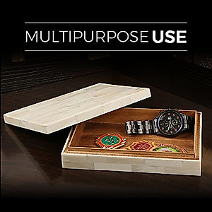 Handicrafts Home Jewelry Gift Boxes - Decorative Organizer and Storage Box for Décor White Bone Inlay 6x8x1.5 inch