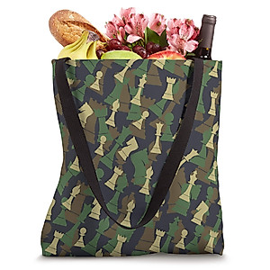 Chess Piece Camo Camouflage Pattern Woodland Green Tote Bag