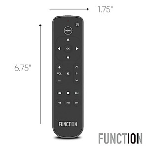 Function101 F101-ATVRM Replacement Button Remote for Apple TV | Infrared Connectivity | 2 AAA Batteries Included