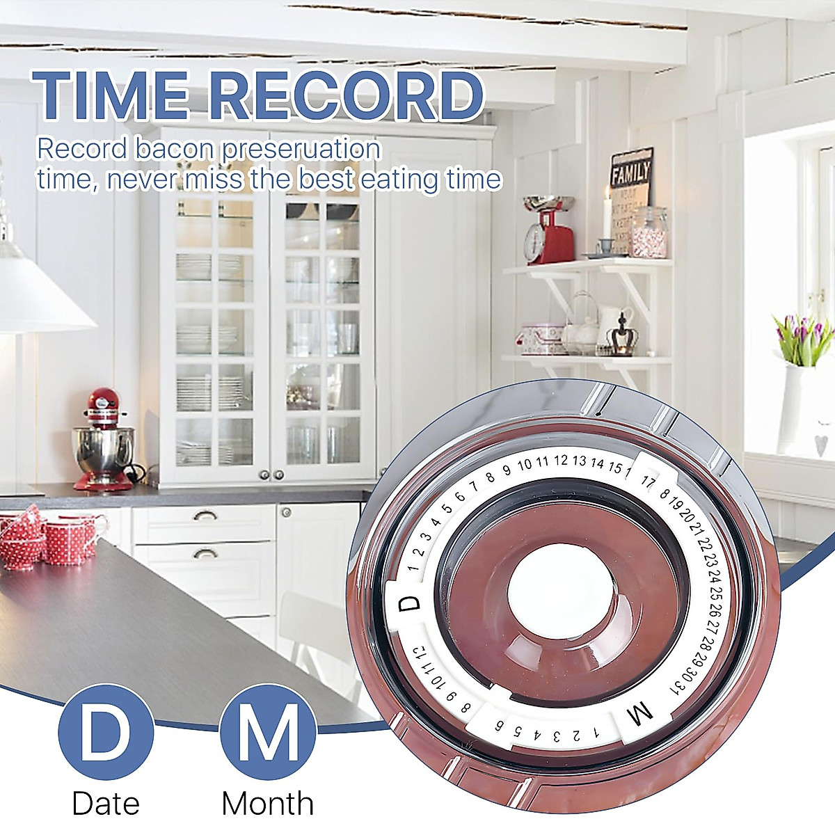 SULICRE Deli Meat Container for Fridge, Round Bacon Container for Refrigerator with Lids, Kitchen Lunch Meat Food Storage Organizer for Cold Cuts, Cheese, Salami, Turkey, Bologna