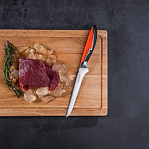 TJ POP Boning Knife, Ultra Sharp Fillet Knife for Fish and Meat, Full-tang Designed, 6 Inch Blade German HC Steel, Comfort Grip Non-slip Handle