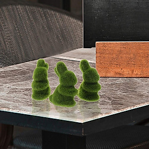 NUOBESTY 6 Pcs Easter Bunny Artificial Grass Turf Bunny Garden Statue Easter Party Ornament Easter Moss Bunny Statue Imitated Desk Decoration Flocking Rabbit Figurines Animal Glass Table