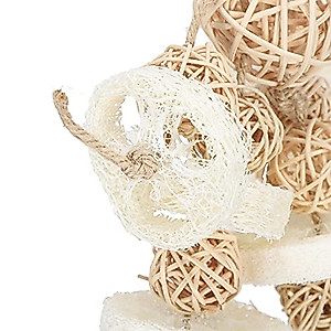 Rosvola Parrots Loofah Toy, Bird Rattan Ball String Firm for Play Toy for Large/Medium Size Parrots for Parrots Bite