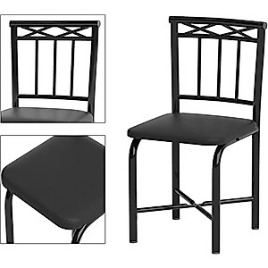 Easyzon Dining Table Set for 4 Black, Kitchen Table and Chairs for 4, Space Saving Dining Room Set for Apartment, Counter Height Breakfast Nook Table Set, Dinner Table Dinette Set for 4, Wood