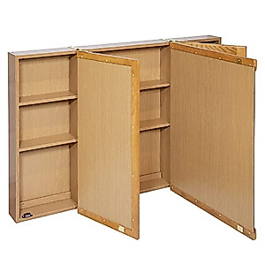 Design House 530584-NOK Richland 48 inches W x 4.75 inches D x 30 inches H Assembled Framed Tri-View Surface-Mount Bathroom, 48x30, Nutmeg Oak