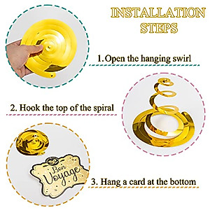 30Pcs Farewell Party Decorations Hanging Swirls Set Black Gold Going Away Party Decorations We Will Miss You Swirls Decor for Goodbye Retirement Office Party Supplies