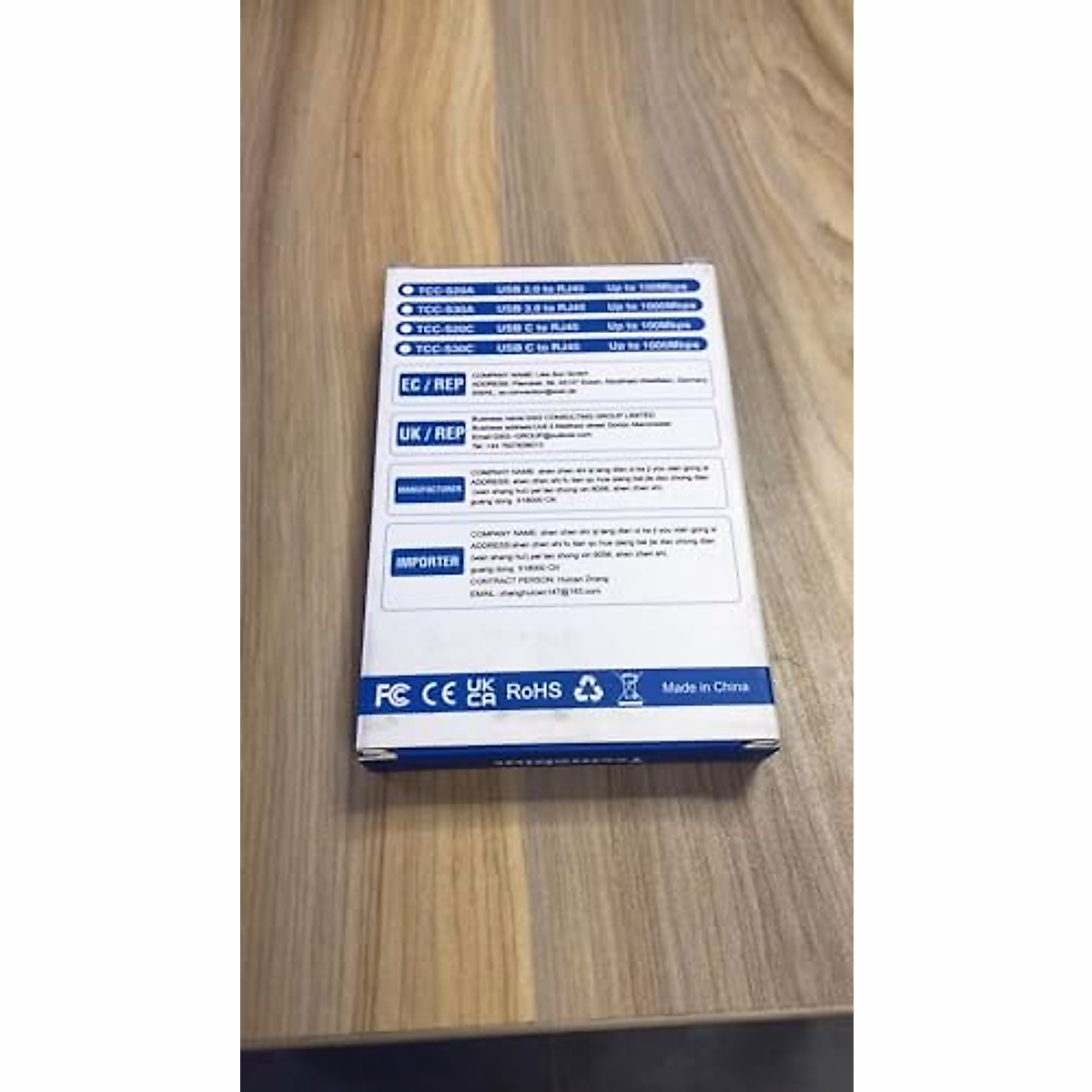 Tccmebius USB C to Ethernet Adapter, USB C to RJ45 10/100/1000 Network Gigabit Adapter for MacBook Pro/Air, iPad Pro, Dell XPS, Surface Book, Smartphone, Compatible Windows 7/8/10, Mac OS (TCC-S30C)