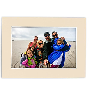 11x14 Mat Bevel Cut for 9x12 Photos - Acid Free Cream Precut Matboard with Backing Board and Crystal Clear, Self Seal Photo Mat Bag - for Pictures, Photos, Framing - 4-ply Thickness
