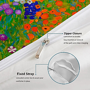 Wewoo Home Gustav Klimt Painting Duvet Covers Soft Warm Farm Garden Comforter Cover with Zipper Closure 3 Pieces Set （1 Duvet Cover+2 Pillowcases ） Queen