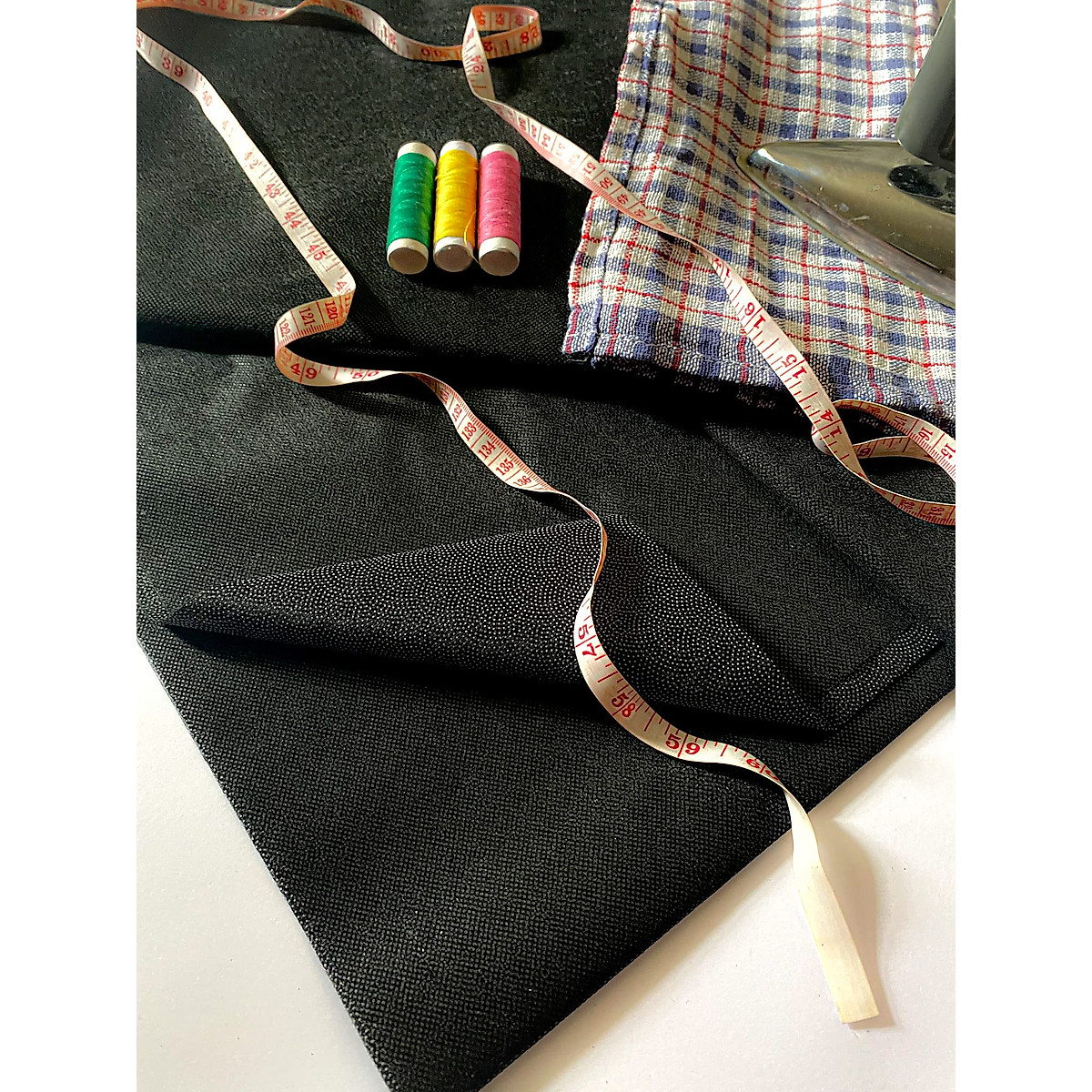 MAROBEE Black Lightweight Fusible Interfacing Iron On for Sewing Projects, (40 Inch x 3 Yard) Non-Woven