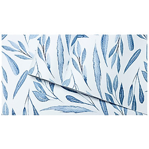 HAOKHOME Boho Peel and Stick Wallpaper Blue Branches Leaves Removable Vinyl Self Adhesive Contact Paper 17.7in x 9.8ft