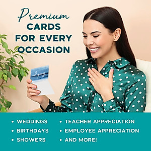 VNS Creations 100 pack Thank You Cards with Envelopes & Stickers - Classy 4x6 Blank Thank You Cards Bulk Box Set - Large Thank You Notes for Wedding, Small Business, Baby & Bridal Shower (Ombre)