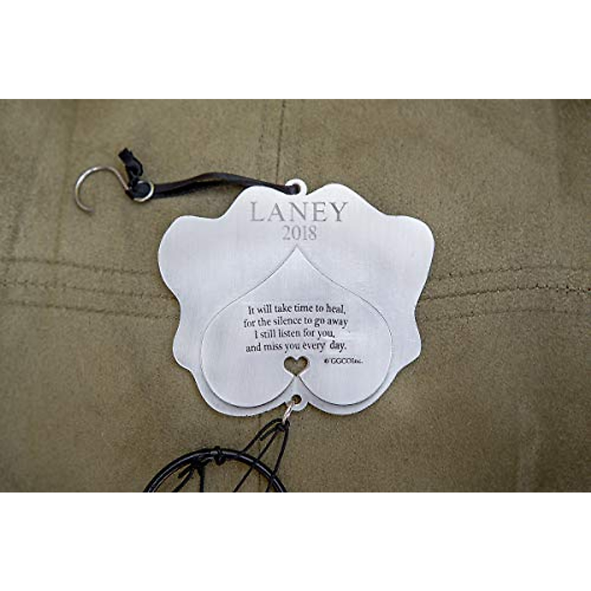 Pet Memorial Wind Chime - 18" Metal Casted Pawprint Wind Chime - A Beautiful Remembrance Gift for a Grieving Pet Owner - Includes Pawprints Left by You Poem Card