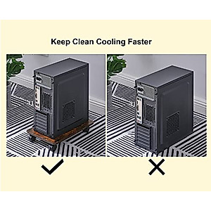 HOMCENES CPU Stand, Mobile PC Stand, Computer Tower Stand with 4 Caster Wheels Fits for Most Computer Tower, Gaming PC, Printer, Adjustable CPU Holder Under Desk (Rustic Brown)